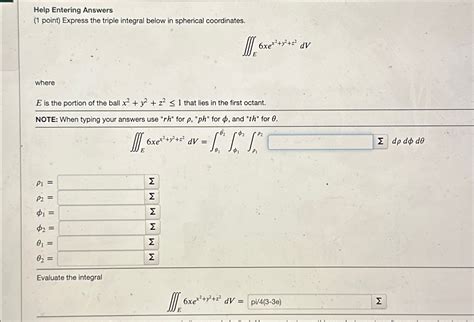 solved help entering answers 1 ﻿point ﻿express the triple