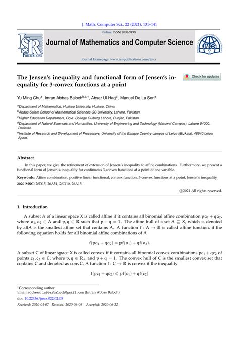 pdf the jensen s inequality and functional form of jensen s