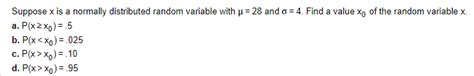 Solved Suppose X Is A Normally Distributed Random Variable