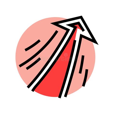 Arrow Pointing Upward Progress Color Icon Vector Illustration Stock Illustration Illustration