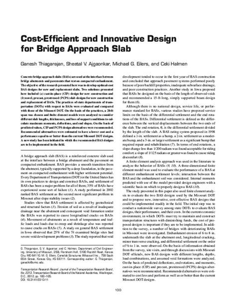 Pdf Cost Efficient And Innovative Design For Bridge Approach Slab Ganesh Thiagarajan