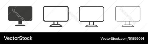 Computer Screen Icon Set Desktop Pc Monitor Vector Image