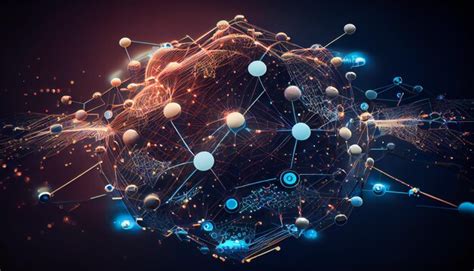 다양한 노드 장치 및 연결로 연결된 Iot 네트워크의 그래픽 표현 Generative Aixa 프리미엄 사진