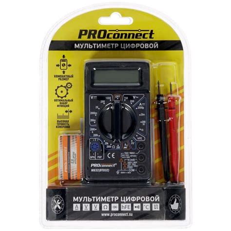 Мультиметр Proconnect M832 ручной до 1000 В погрешность 0 5 проверка целостности цепи