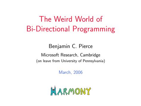 Pdf The Weird World Of Bi Directional Programming