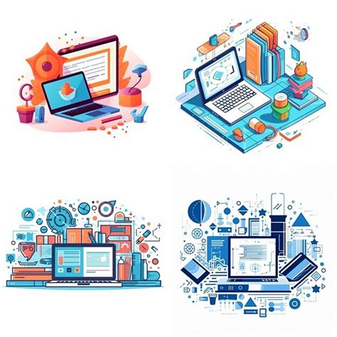Premium Vector Geometric Vector Elearning On White Background