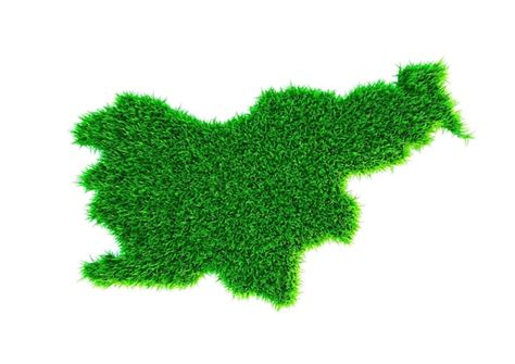Premium Photo Grass Map Of Slovenia White Background