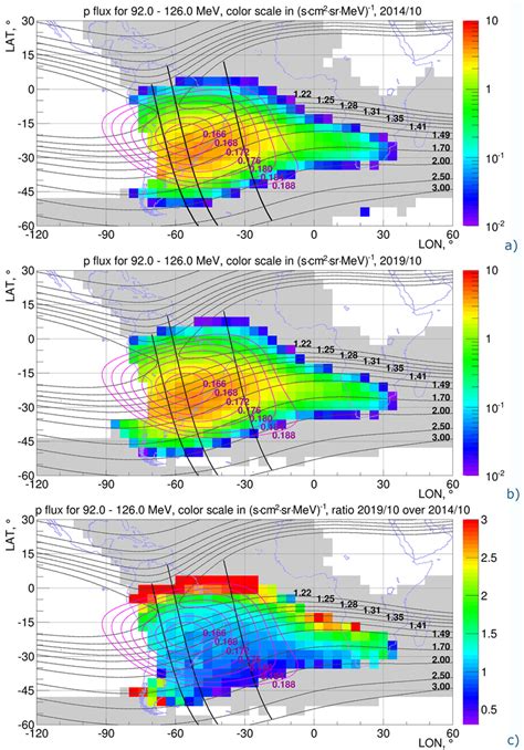 Geographical Maps Of The Monthly Averaged Proton Flux In Ch 5 A