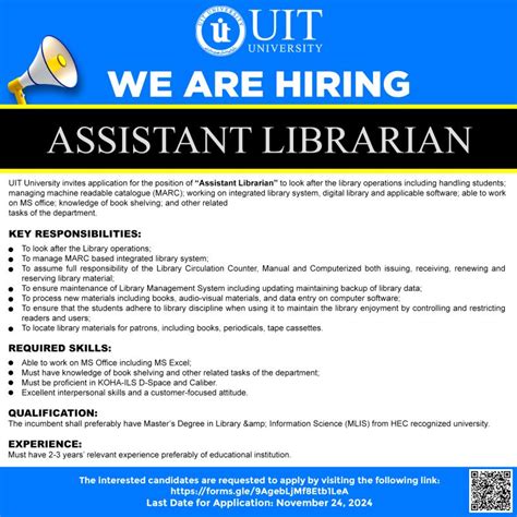 Uit University On Linkedin Uit University Invites Applications For The Position Of “assistant