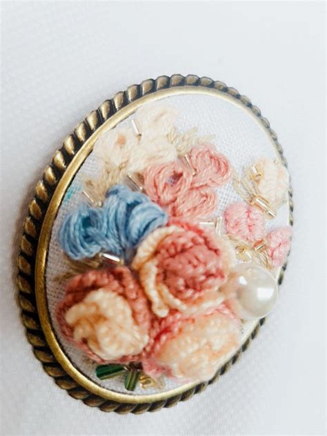 프랑스자수 브로치 자수 브로치