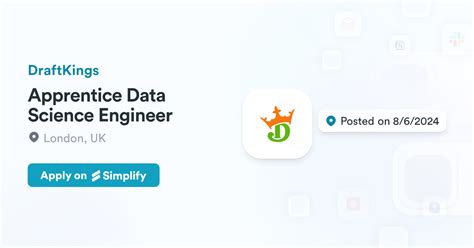 Apprentice Data Science Engineer Draftkings Simplify Jobs