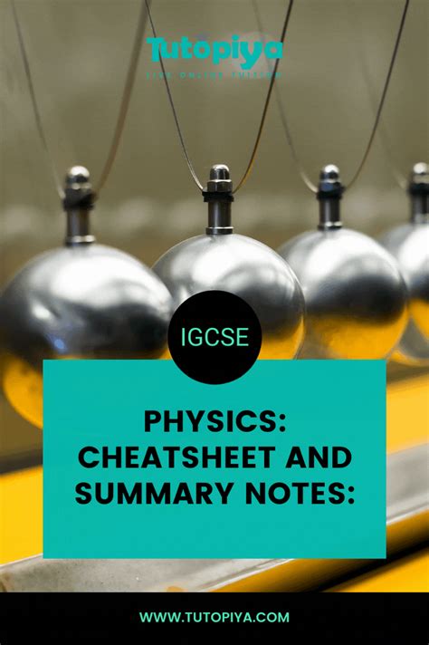 Physics Igcse And Gce O Level Cheatsheet And Summary Notes