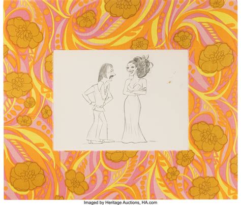 Original Production Layout Drawing Of Sonny Bono And Cher From The
