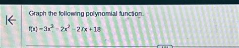 Solved Graph The Following Polynomial