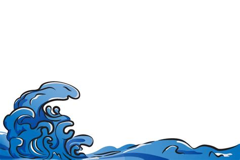 Ocean Surface Wave Illustration Isolated Vector