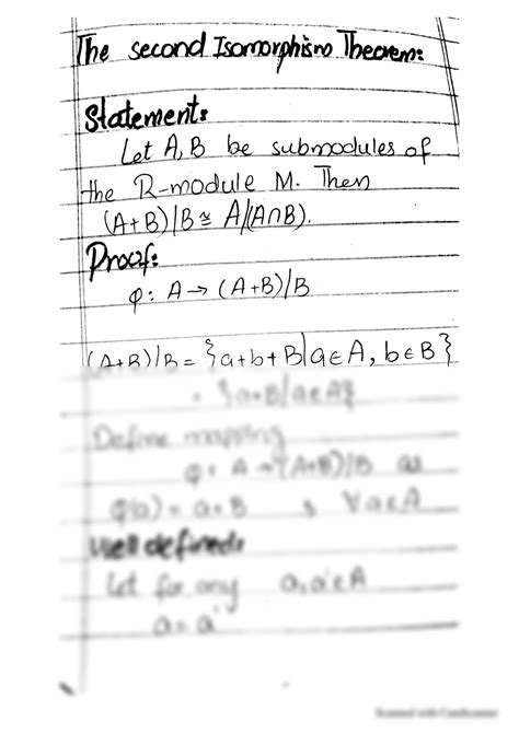 SOLUTION Module Theory Chapter Introductions To Module Theory Second Isomorphism Theorem