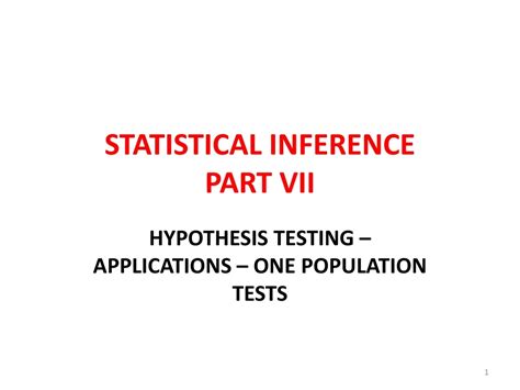 Ppt Statistical Inference Part Vii Powerpoint Presentation Free Download Id9203356