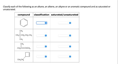 solved classify each of the following as an alkane an