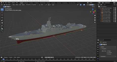 3d Modern Naval Destroyer Ship Model Turbosquid 2362538