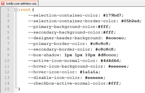 manage custom theme for dashboards using variables bold bi docs