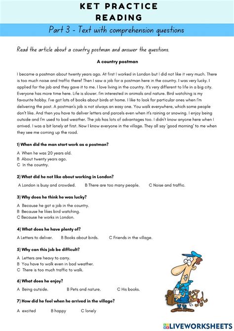 Ket Practice Reading Online Activity For A2