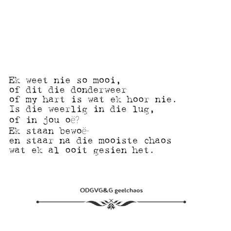 Geelchaos Afrikaans Gedigte Liefde Genade Blits