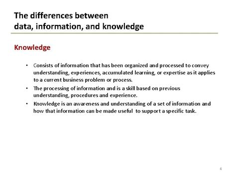 the differences between data information and knowledge data