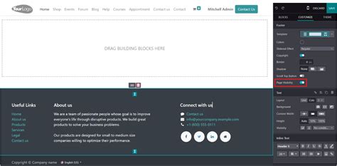 how do i remove footer of the website odoo