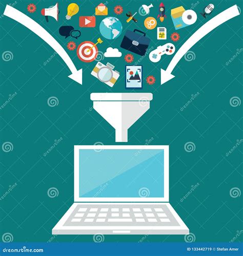 Flat Design Illustration Concepts For Creative Process Big Data Filter