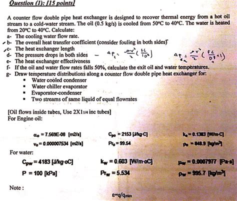 Question Points A Counter Flow Double Pipe Chegg