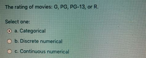 solved identify the following data as categorical discrete