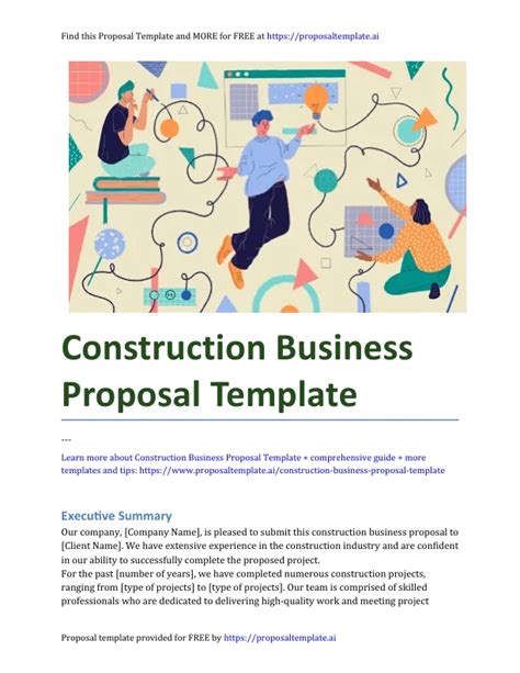 Construction Business Proposal Template A Comprehensive Guide Free
