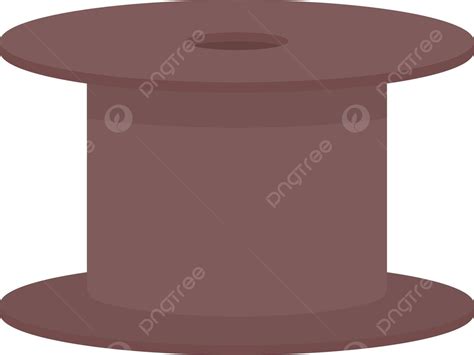 Vector Object Of Semiflat Colored Decorative Spool Holder Vector Brown Reel Rural Png And
