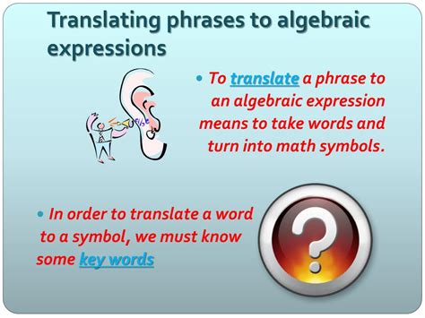 Ppt Translating Verbal Expressions To Algebraic Expressions Powerpoint Presentation Id 2239323