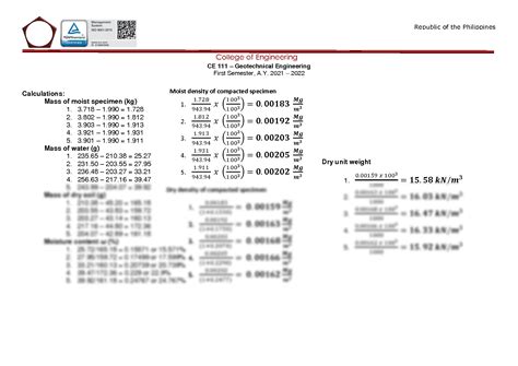 SOLUTION Standard Proctor Test Laboratory Report Studypool