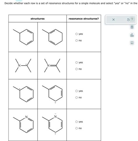 solved decide whether each row is a set of resonance