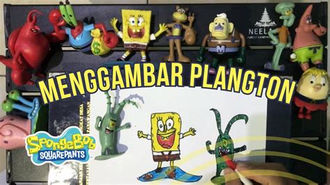 Mengganbar Dan Mewarnai Action Figure Plangton Spongebob Squarpant Kartun Indonesia Youtube