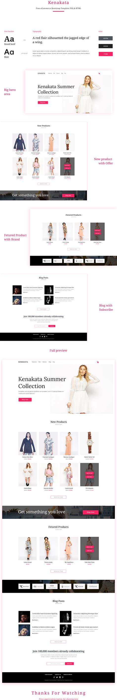 Kenakata Free ECommerce Bootstrap Template PSD HTML On Behance