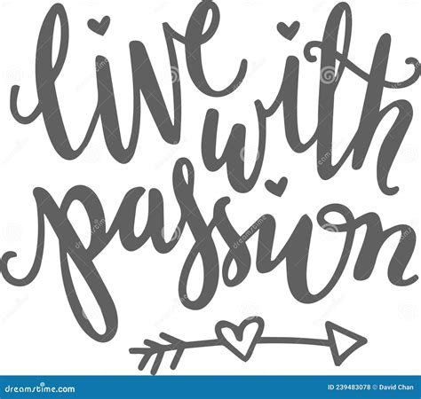 Live With Passion Inspirational Quotes Stock Vector Illustration Of