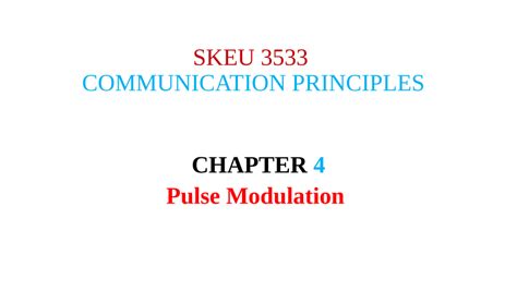 Pdf Chapter 4 Pulse Modulation