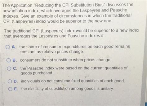 solved the application reducing the cpi substitution bias