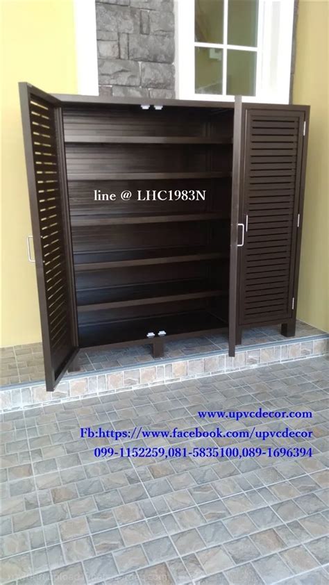 ตู้เก็บรองเท้านอกบ้าน ตู้วางรองเท้า ตู้เก็บของไม่ผุ ตู้upvc โดยบ้านทำไม้ อ พุทธมณฑล จ นครปฐม