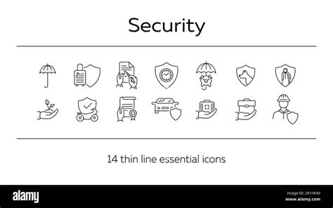 Security Line Icon Set Stock Vector Image And Art Alamy