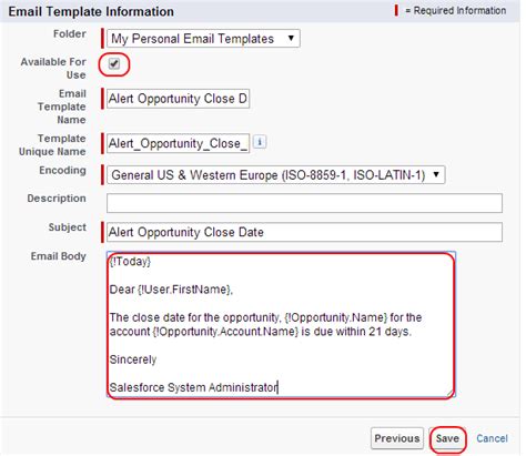 Sales Force Automation E Mail Alert Using Workflow