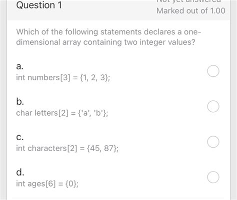 Solved Question 1marked Out Of 100which Of The Following