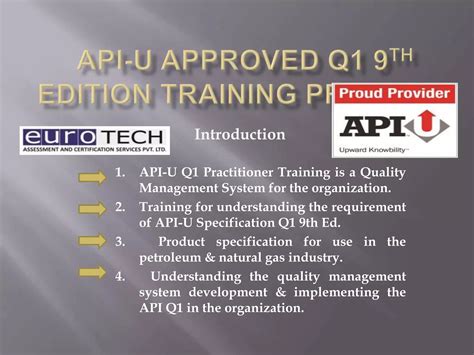 Api Q Th Edition Training Program PPTX