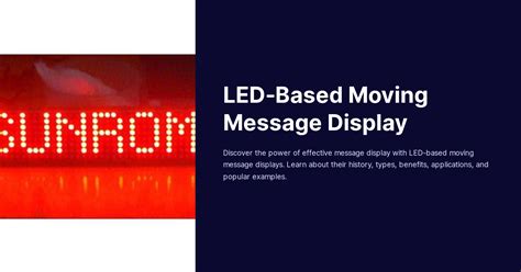 Led Based Moving Message Display