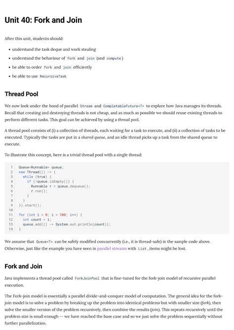 40 Fork And Join Cs2030 S Programming Methodology Ii Unit 40 Fork
