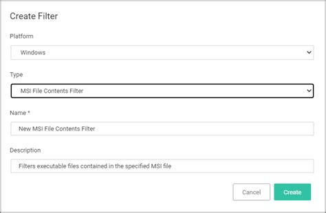 msi file contents filter