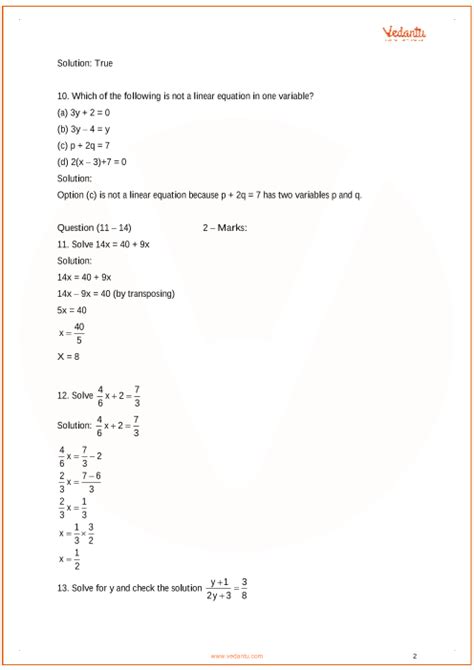 Solving Linear Equations Chapter 2 Practice Test Tessshebaylo